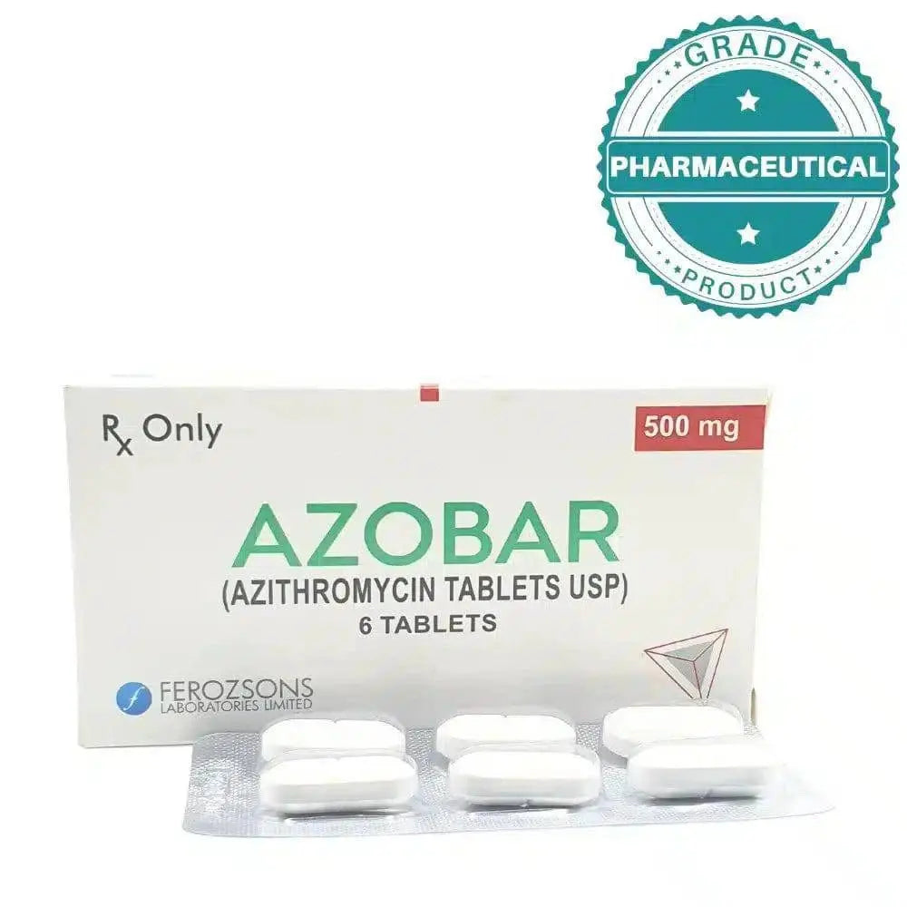 Azobar Tablet 500mg - Azithromycin 500mg | dermatologists.pk