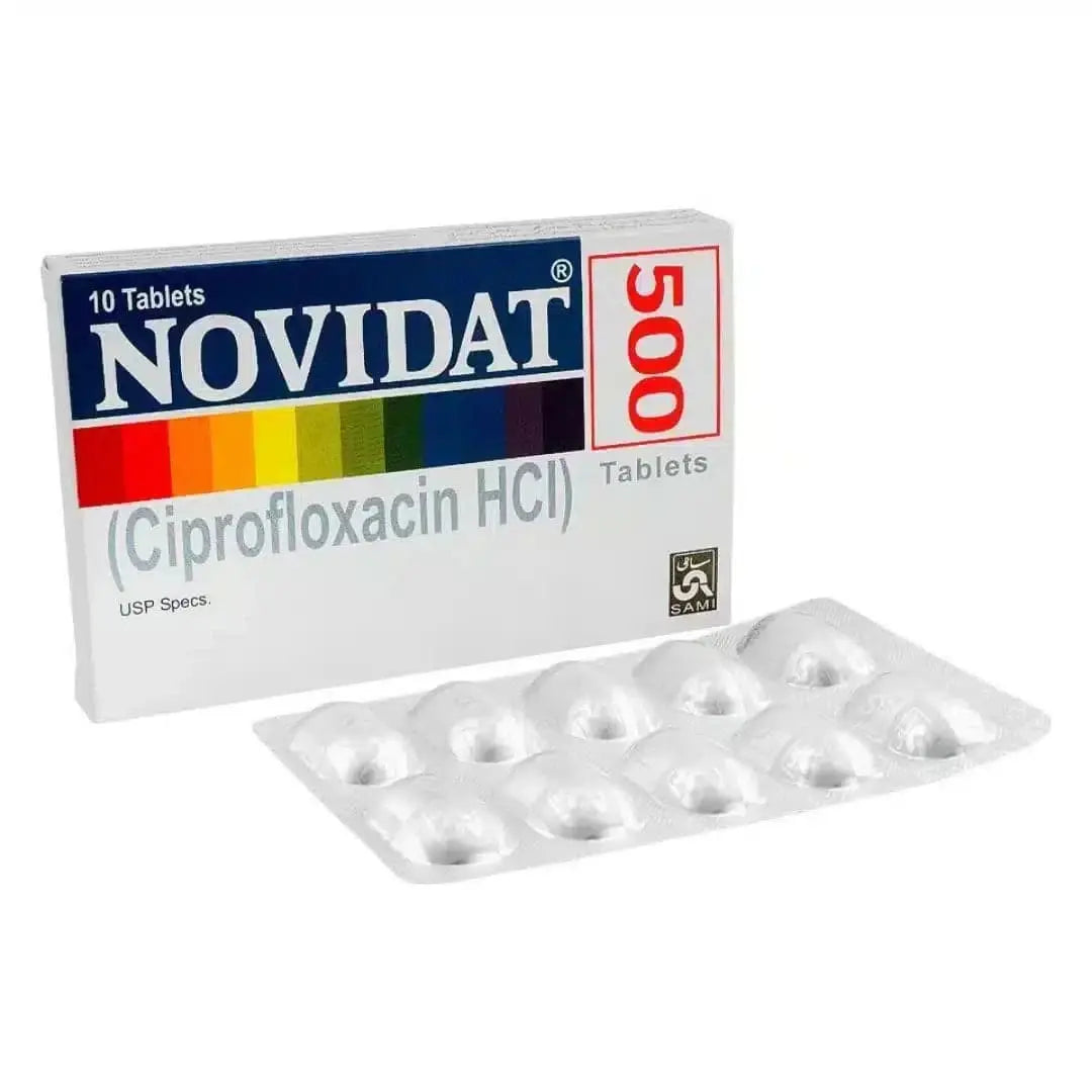 Novidat Tablets 500mg (Ciprofloxacin) | dermatologists.pk